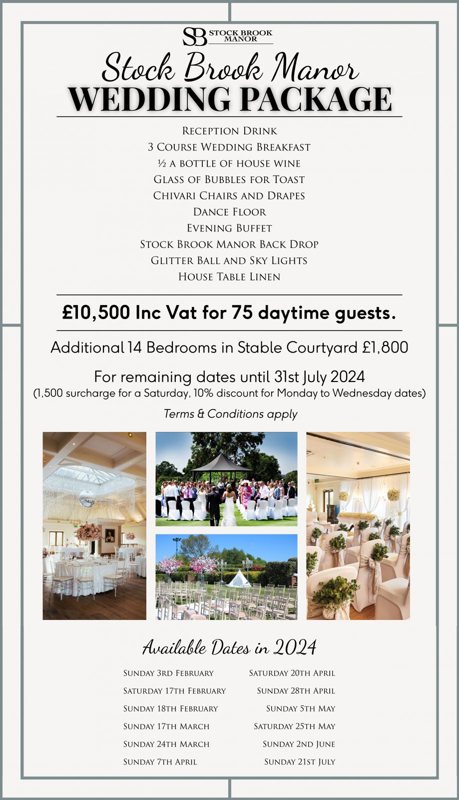 Wedding Offers - Stockbrook Manor